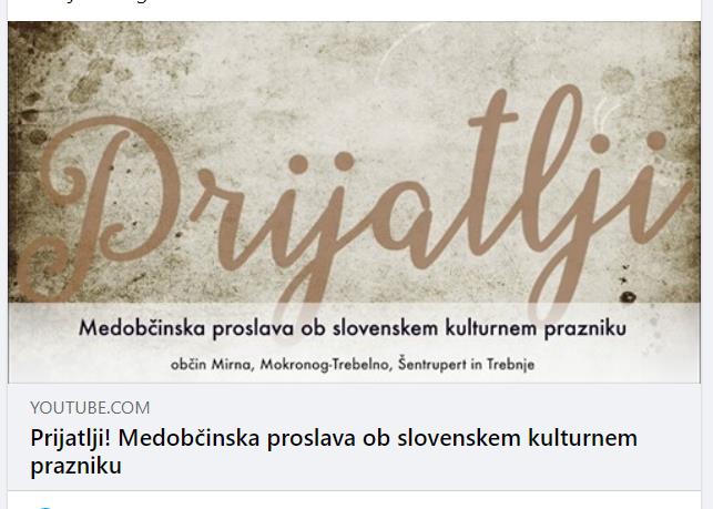 Ne spreglejte: Tradicionalna Medobčinska proslava ob slovenskem kulturnem prazniku občin Mirna ...